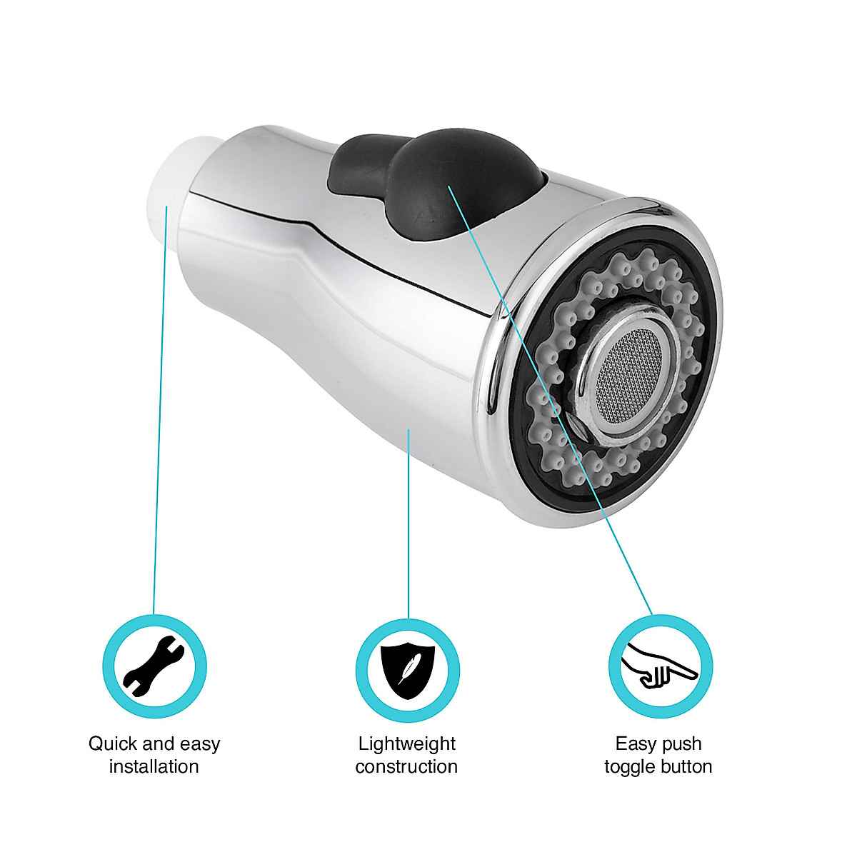 Dura Faucet RV Pull-Down Kitchen Sink Faucet Sprayer Replacement (Chrome)