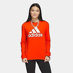 adidas Amplifier Long Sleeve Badge of Sport Tee Women's, Orange, Size M
