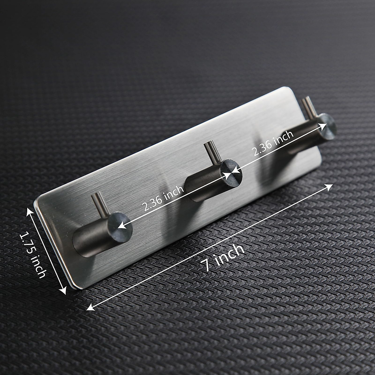 Self Adhesive Towel Hooks for Bathrooms Brushed Nickel Stick on Wall Hooks Bath Adhesive Towel Hanger Peel and Stick Matte Black Shower Hooks for Wall Adhesive Coat hook for Wall Mount 3 hooks