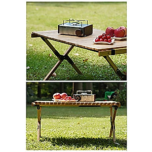 THRONKENGER Wood Camping Table Portable Picnic Table Foldable Outdoor Table for Picnic, Camping, Travel, Beach, Mountain, Patio, Garden BBQ