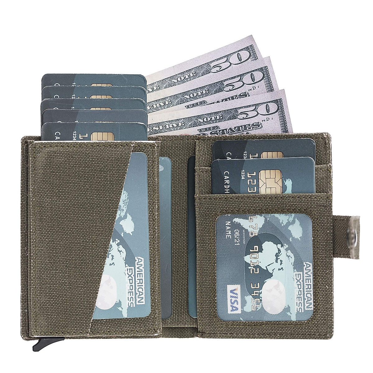 BOSANI Tactical Waterproof Canvas Mechanized Wallets (Light Green)