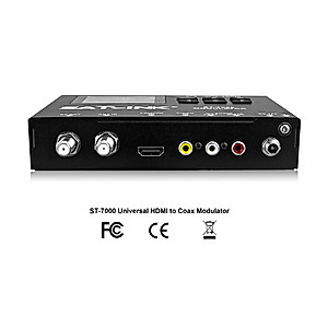 SatLink ST-7000 HDMI to RF Digital Modulator/Encoder Delivers 1080p HDMI Video to TVs as HD ATSC or QAM (J.83B) Channel via Coax Network