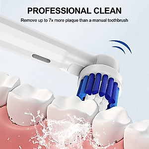 Toothbrush Heads Compatible with Oral B, 8 Pack Professional Electric Toothbrush Replacement Heads Medium Soft Dupont Bristles Precision Clean Brush Heads Refills