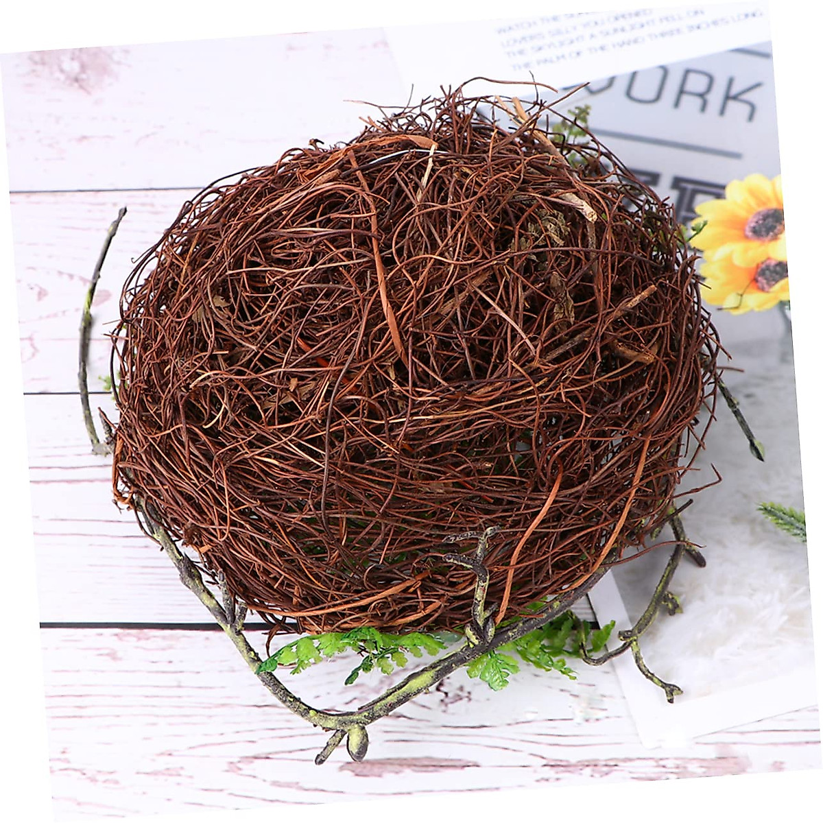 DECHOUS 1 Set Bird Nest Set Christmas Tree Ornaments Spring Fling Decorations Spring Decorations Rattan Bird Nest Easter Artificial Nests Easter Bird Birds Nest Easter Decorations Fake Egg