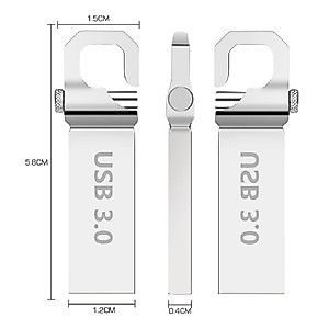 512GB Silver Metal USB Flash Drive, USB Thumb Drives Bulk Memory Stick Drive Pen Drive Drive for Data Storage (512GB)