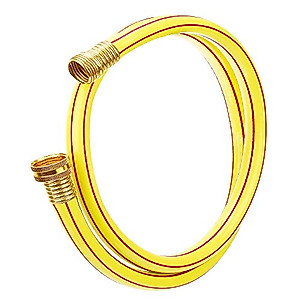 Solution4Patio 4 ft. Short Garden Hose 5/8 inch Yellow Lead-in Hose Male/Female Commercial Brass Coupling Fittings for Water Softener, Dehumidifier, RV Filter and Camp Water Tank #G-H153A06