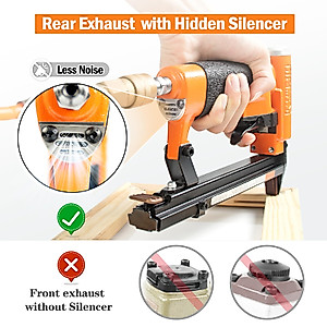 KN8016 21 Gauge Industrial Pneumatic Upholstery Stapler 1/2-Inch Crown for 1/4-Inch to 5/8-Inch Staples, Air Power Upholstery Construction Staple Gun for Home Renovation, Furniture, DIY Woodworking