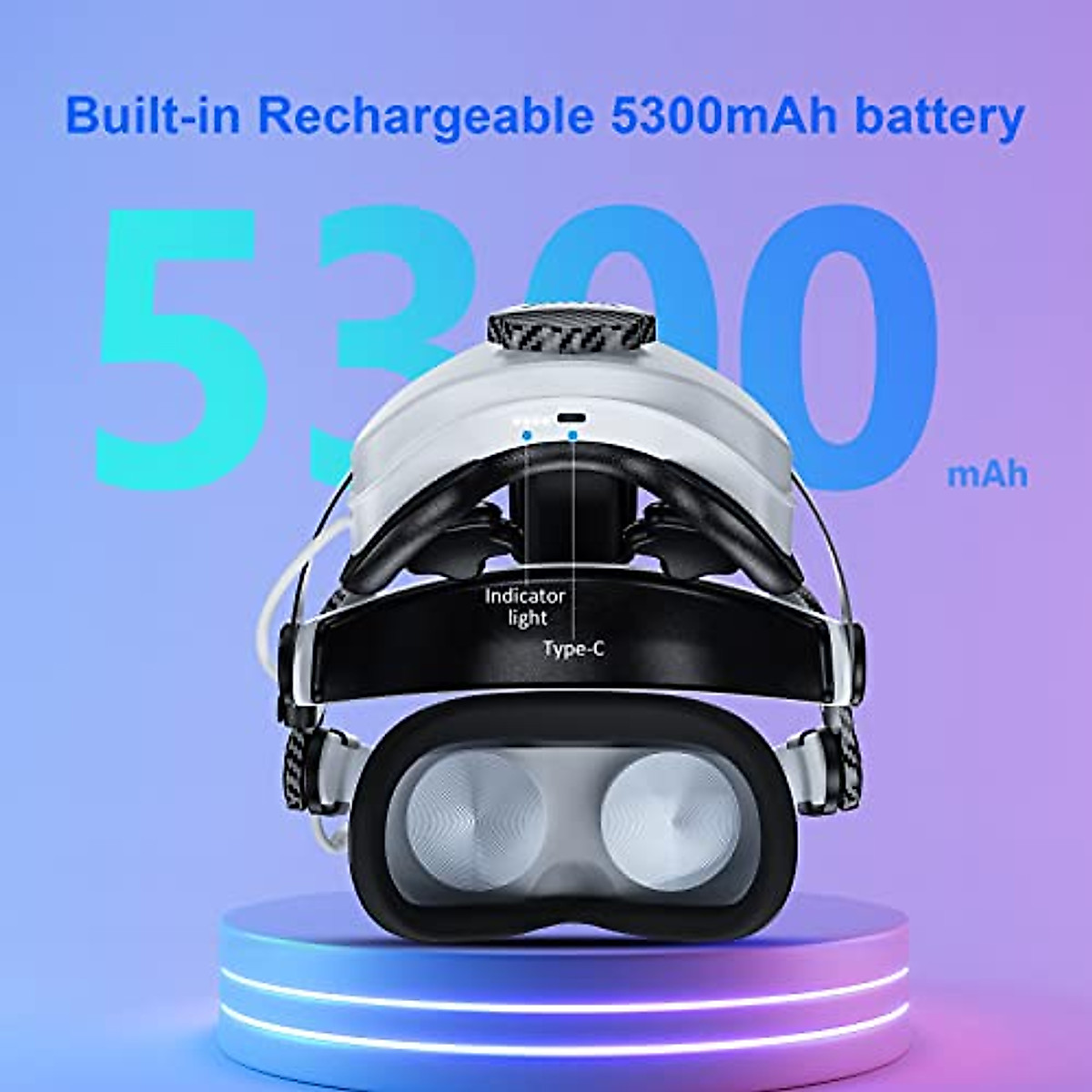 NexiGo S32 Head Strap with 5300mAh Battery for Oculus Quest 2, Carbon Fiber Dial, Replacement Elite Accessories, Enhanced Comfort Support, Reduces Face and Head Pressure