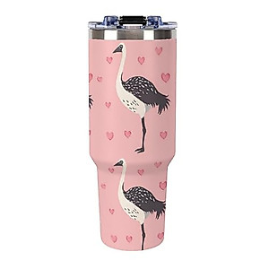 Emu Insulated Tumbler with Lid And Straw Stainless Steel Travel Coffee Mug 40oz Deep Blue-style