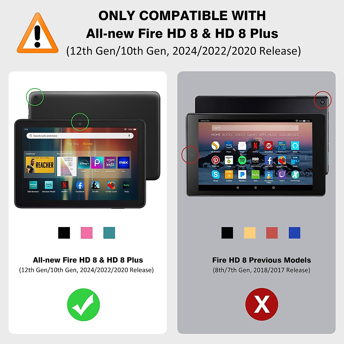 MoKo Screen Protector Fits Amazon Fire HD 8 & 8 Plus Tablet (12th Generation/10th Generation, 2024/2022/2020 Release) 8", Anti-Scratch 9H Hardness HD Clear Tempered Glass Screen Film - Clear
