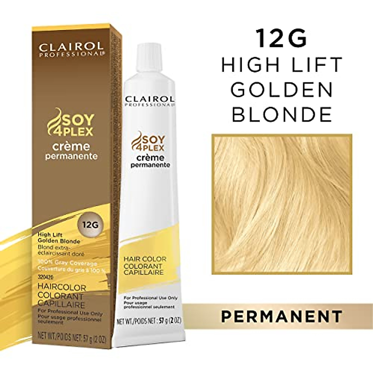 Clairol Professional Permanent Crème Hair Color 12g High Lift Gold Blonde