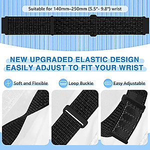 Relting 20mm Nylon Bands Compatible with Samsung Galaxy Watch 4/5/6/4 Classic/5 Pro/6 Classic/Active 2,Garmin Vivoactive 5/Vivoactive 3/Forerunner 245/645/Vivomove HR/Venu/Venu 2 Plus Bands