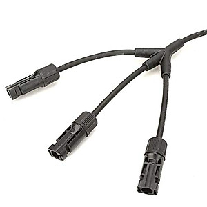1 Pair Y Type Branch Connector, Renewable Energy Solar & Wind Power Parts & Accessories Waterproof Extension Cable PV Wire Adapter Solar Panel Cable