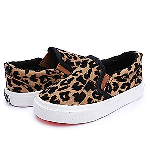 Stylein Boy's Girl's Canvas Sneakers Casual Leopard Print Slip-on Loafer Shoes Flats（Toddler/Little Kid）