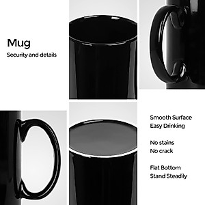 22 OZ Extra Large Coffee Mug, Harebe Smooth Ceramic Boss Giant Tea Cup Big Capacity and Handle for Dad Men, Black