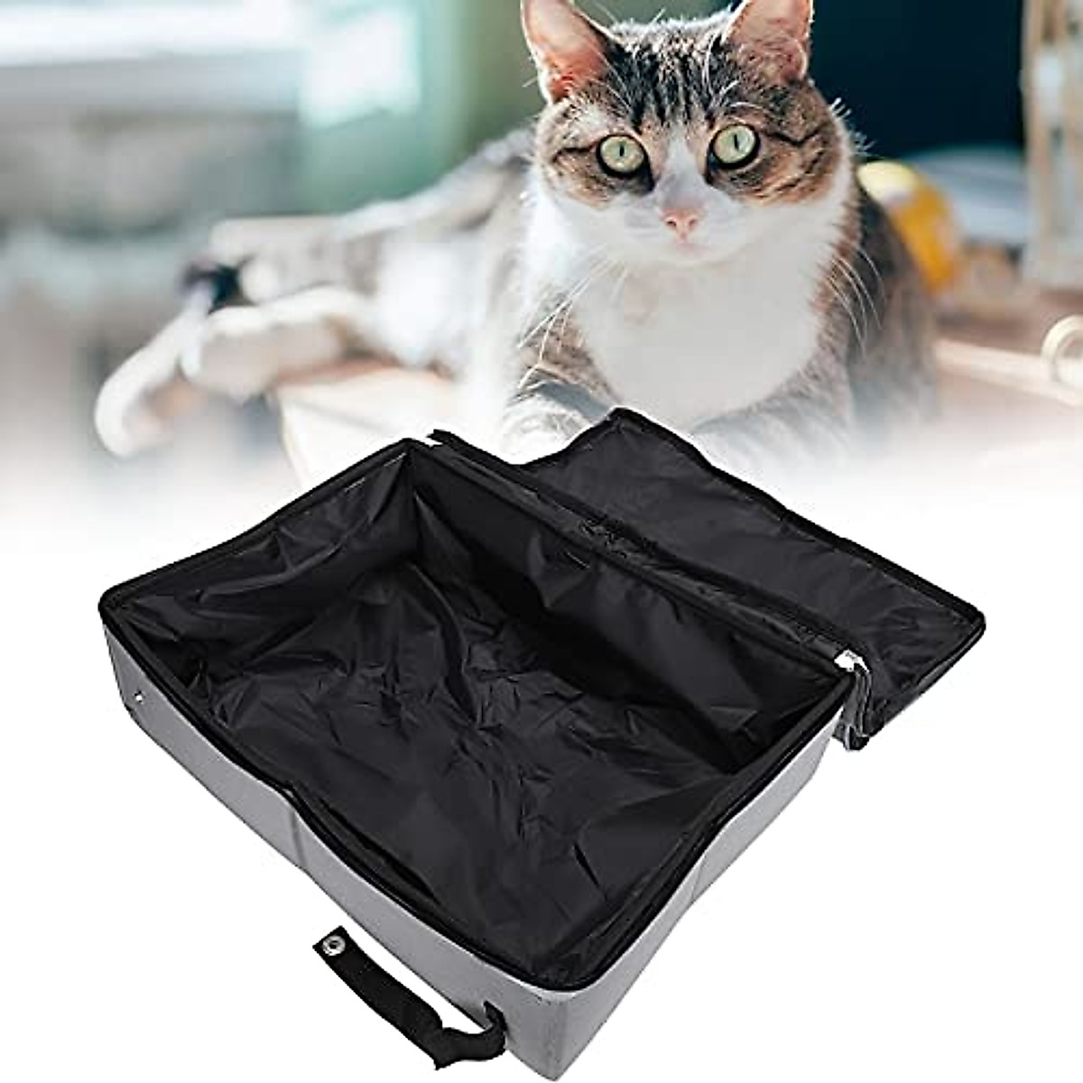 FAMKIT Waterproof Folding Cat Litter Box Portable HomeOutdoor Camping Toilet with Cover Easy Sof
