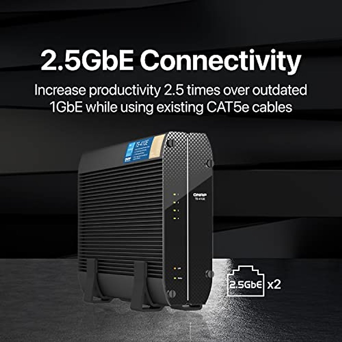 QNAP TS-410E-8G-US 4 Bay Professional fanless Desktop NAS with Intel Celeron Quad-core Processor, 8 GB DDR4 RAM and Dual 2.5GbE (2.5G/1G/100M) Network Connectivity (Diskless)