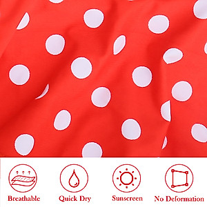 Kid Toddler Baby Girls Bathing Suit Bow Dot One Piece Swimsuit Swimwear, Red Black, Large