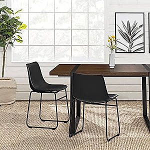 NicBex Retro Side Chair Dining Chair with Metal Legs for Kitchen, Living, Dining Room, Set of 2, (Black Color) (A-GE17014-USSU014)