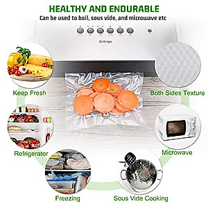 Entrige Vacuum Sealer Bags for Food, 8 X 12 Inches Pre-cut Vacuum Sealer Bags, BPA-Free Vacuum Food Storage Bags for Sous Vide Vac Seal, Commercial Grade, Embossed Seal A Meal Bags Rolls (100 Pcs)