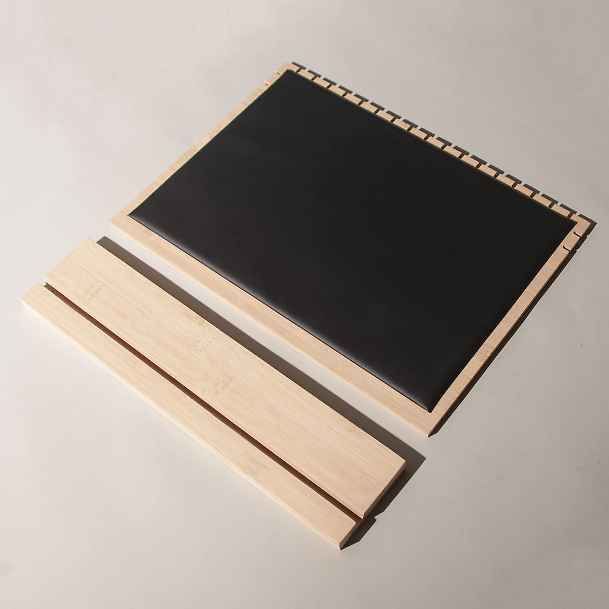 Justsoso Big Bamboo Necklace Display Stand, Pendant Necklace Jewelry Holder Rack, Chain Jewellery Organizer for Home or Selling Show (Black PU)