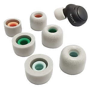 Luckvan Memory Foam Eartips for Sony LinkBuds S/WF-C500 Earbuds Tips Sony WF-1000XM4/1000XM3/WF-1000XM5 WF-XB700 WF-SP900 fit Charging Case 3 Pairs LMS White