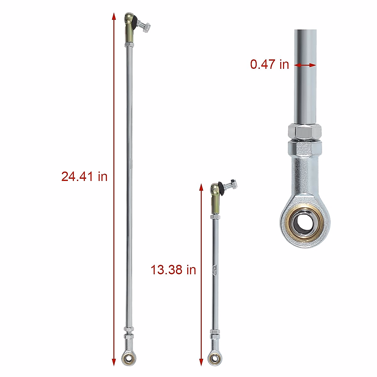 ZXMT Short+Long Tie Rod Kit Set w/Ends Replacement DIY Fit For Yerf Dog Go Kart Cart 3/8-24