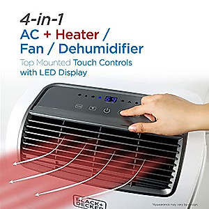 BLACK+DECKER Air Conditioner, 12,000 BTU Air Conditioner, White & Air Conditioner, 14,000 BTU Air Conditioner Portable for Room up to 700 Sq. Ft. with Remote Control, White