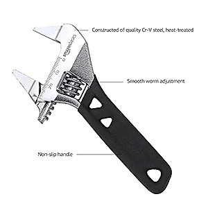Amazon Basics 5.5-Inch (140mm) Slim Jaw Adjustable Wrench, 1-3/16-Inch(30mm) Jaw Capacity