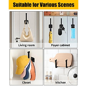 DAGKHE 4 Pack Hat Rack for Wall, Adhesive Hat Organizer for Baseball Caps, Adhesive Hat Hooks Holder Hanger for Closet Door Storage