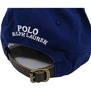 POLO RALPH LAUREN Men's Polo Bear Chino Baseball Cap Hat (Beach Bear,Nvay, One Size
