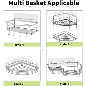14PCS Shower Caddy Adhesive Replacement,Shower Shelves Adhesive Strip Pad Shower Organizer Sticker Replacement Bathroom Heavy Duty Strong Sticky Wall Adhesive No Drilling Strong Transparent Adhesive