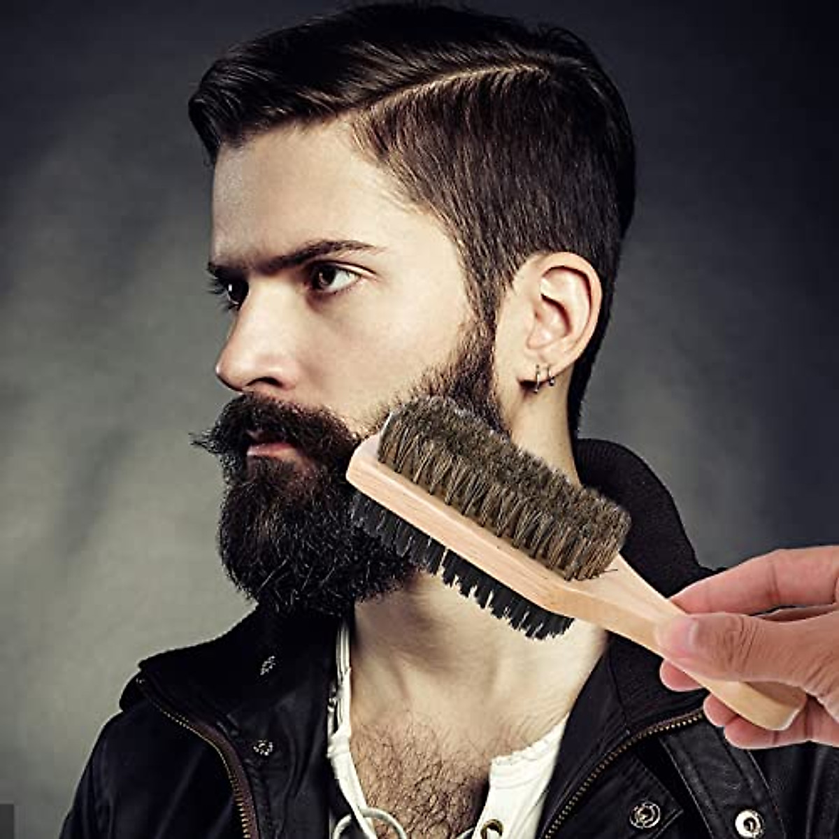 Healifty Stocking Stuffers Retro Beard Brush Double Head Oil Goat Hair Brush Multi- function Oil Head Brush Barber Shredded Hair Brush for Men Home Salon Use 11. 5x3. 7x4. 4cm Yule Gifts