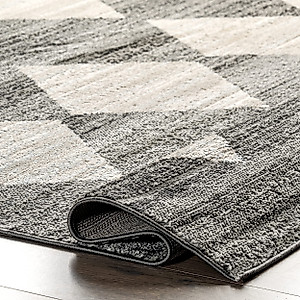 nuLOOM Gianna Contemporary Geometric Checker Tile Area Rug, 4x6, Grey