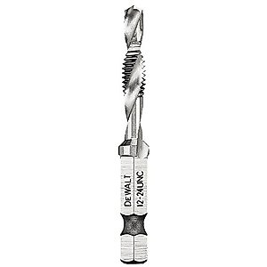 DEWALT DWADTQTR1224 Impact Ready 12-24 UNC Drill Tap, 1/4" Capacity