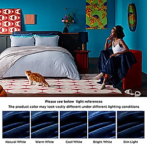 Bedsure Fleece Blanket Oversized Blanket Navy Blue - 300GSM Soft Lightweight Plush Cozy Blankets for Bed, Sofa, Couch, Travel, Camping