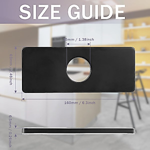 Litoexpe 6 Inch Sink Hole Cover Deck Plate for Bathroom or Kitchen Faucet 1-3 Hole, Matte Black Stainless Steel Sink Hole Escutcheon Plate