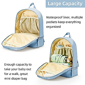 Lamèredelaterre Mini Diaper Bag Backpack Small Casual Bag Commuter Bag Lunch Bag Thermal Cooler Ladies Women Mommy Cute Young Fashion