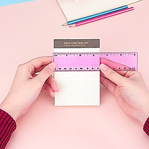 ZZTX Color Plastic Ruler Straight Ruler Measuring Tool 6 Inch Ruler Set Rulers Bulk 3 Pack
