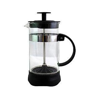 Dependable Industries inc. Essentials 12 Ounce Glass French Press Coffee & Tea Brewer - Single Cup, 3 Cup Espresso Compact, Durable, Easy to Use