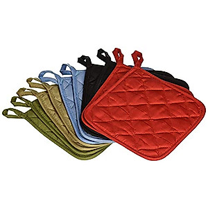 5 (FIVE) Sets of The Home Store Cotton Pot Holders, 2-ct. Color Variety Pack Kitchen Cooking Chef Linens by Greenbrier