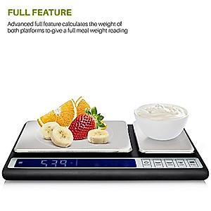 Smart Weigh Culinary Kitchen Scale 10 kilograms x 0.01 grams, Digital Food Scale with Dual Weight Platforms for Baking, Cooking, Food, and Ingredients