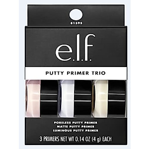 e.l.f. Putty Primer Trio | Includes Poreless Putty, Matte Putty & Luminous Putty | Travel Size | 0.14 Oz (4g) each