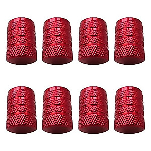 8pcs Aluminum Car Tire Valve Caps Hex Alloy Tyre Valve Stem Cover Air Dust Cap Tire Valve Truck Bike Wheel Rim Valve Stem Cap(Red)