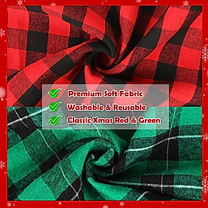 HRX Package 2pcs Cotton Santa Bags, 27.5x19inch Large Fabric Drawstring Christmas Gift Bags, Holiday Gift Wrap with Gift Tag for Presents