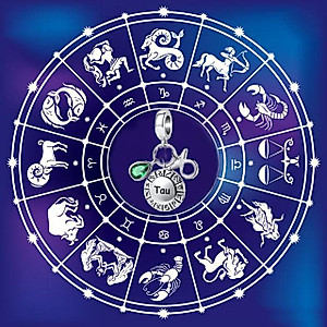 NanMuc Taurus Constellation Charm for Pandora Bracelets Horoscope Zodiac Sign May Birthstone Birthday Dangle Bead Daughter Mom Sister
