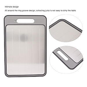 KWQBHW Defrosting Tray for Frozen Meat 36.5x25cm Cutting Board Food Quick Thawing Tray Double Sided Board with Sharpener Fast Thaw Defrosting Tray(Grey)