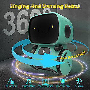 KaeKid Robots for Kids, Interactive Smart Robotic with Touch Sensor, Voice Control, Speech Recognition, Singing, Dancing, Repeating and Recording, Robot Toy for 3 4 5 6 7 8 Year Old Boys Girls