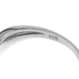 Silvershake White Gold Plated 925 Sterling Silver Triquetra Celtic Knot Ring Size 8