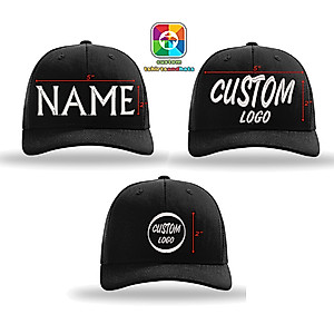 Custom Flex Fit Hat - Add Your Own Text Embroidered - Fitted Hat (L/XL, Black)